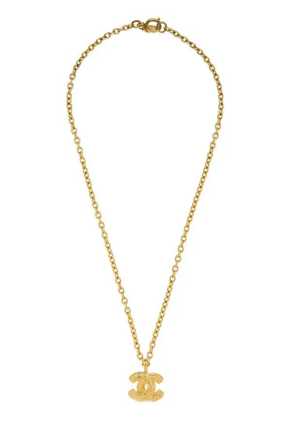 Chanel Quilted 'cc' Necklace - Gold
