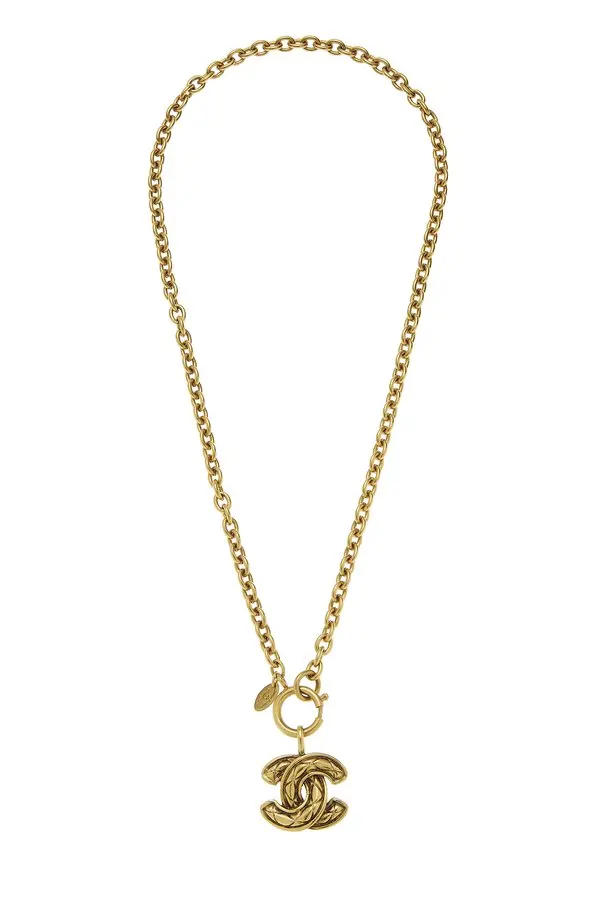 Chanel Quilted 'cc' Necklace - Gold