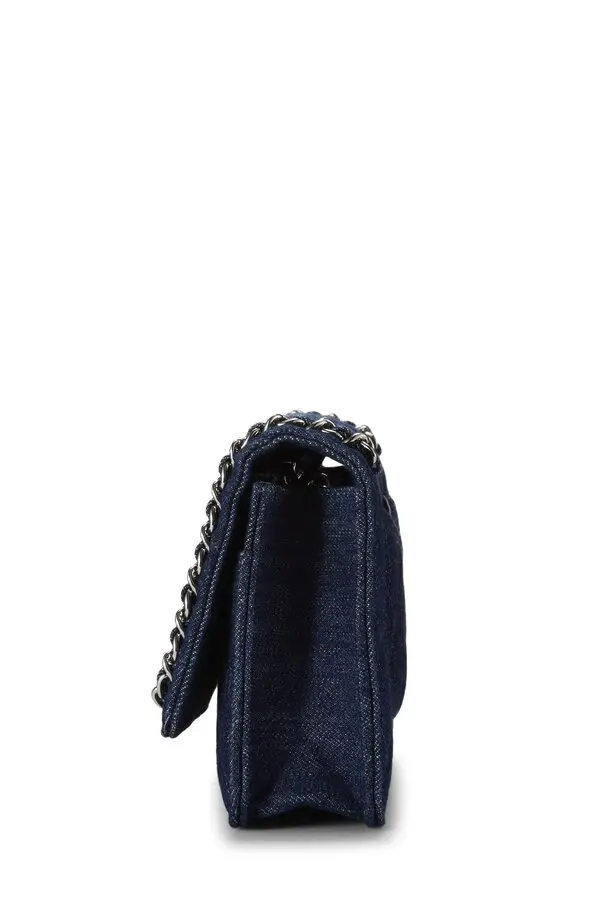 Chanel Quilted Denim Wallet On Chain
