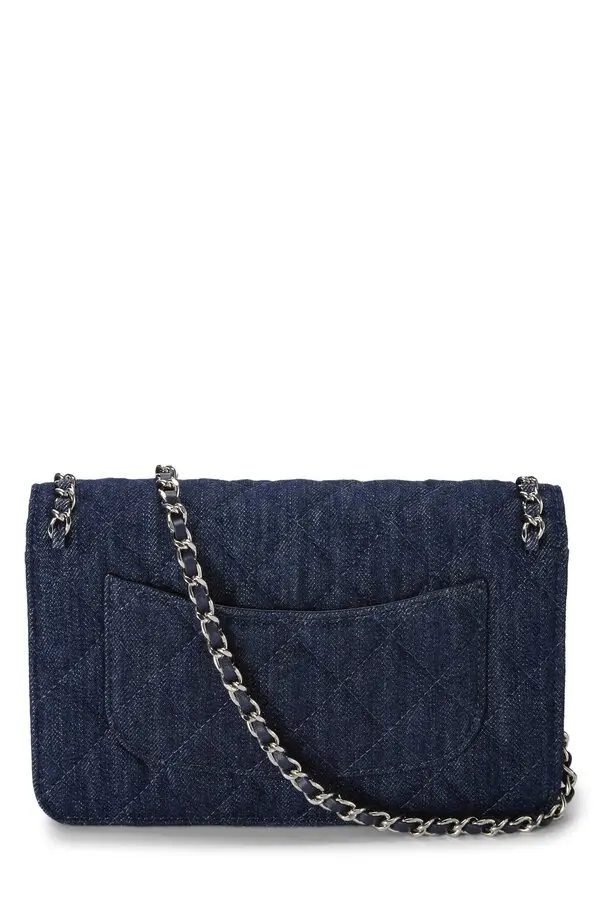 Chanel Quilted Denim Wallet On Chain