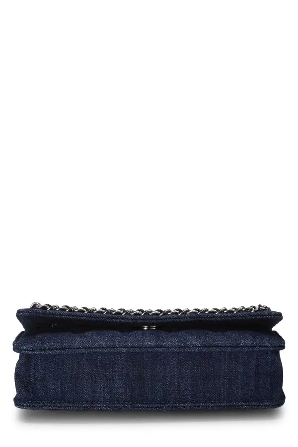 Chanel Quilted Denim Wallet On Chain