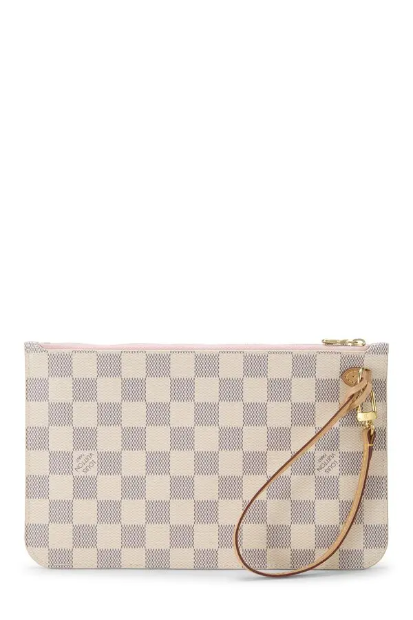 LOUIS VUITTON Damier Azur Neverfull Pouch Nm - White