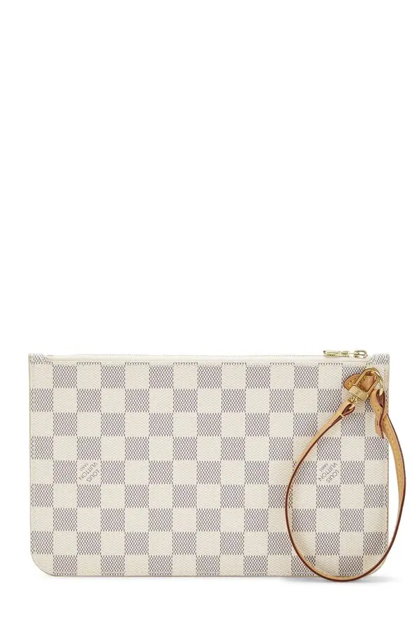 LOUIS VUITTON Damier Azur Neverfull Pouch Nm - White