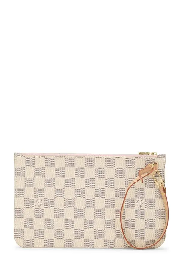 LOUIS VUITTON Damier Azur Neverfull Pouch Nm - White