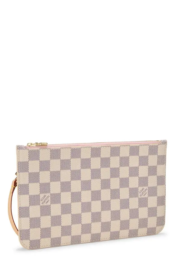 LOUIS VUITTON Damier Azur Pouch - White
