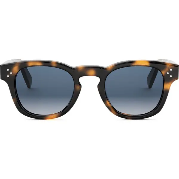 Celine Bold 3 Dots 49mm Square Sunglasses - Blonde Havana / Gradient Blue