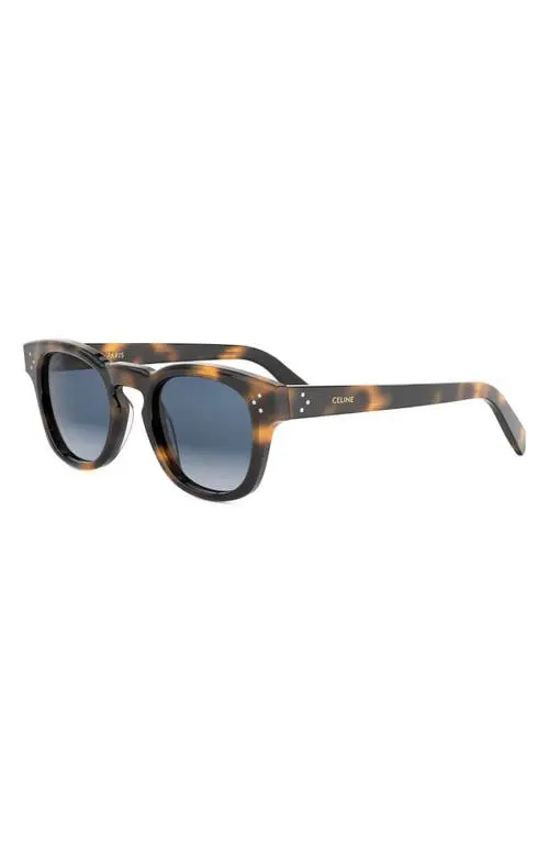 Celine Bold 3 Dots 49mm Square Sunglasses - Blonde Havana / Gradient Blue
