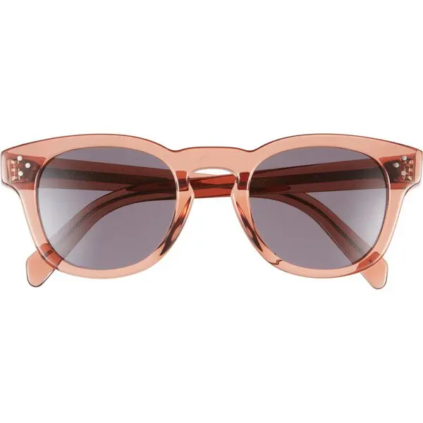 Celine Bold 3 Dots 49mm Square Sunglasses - Orange/ Smoke