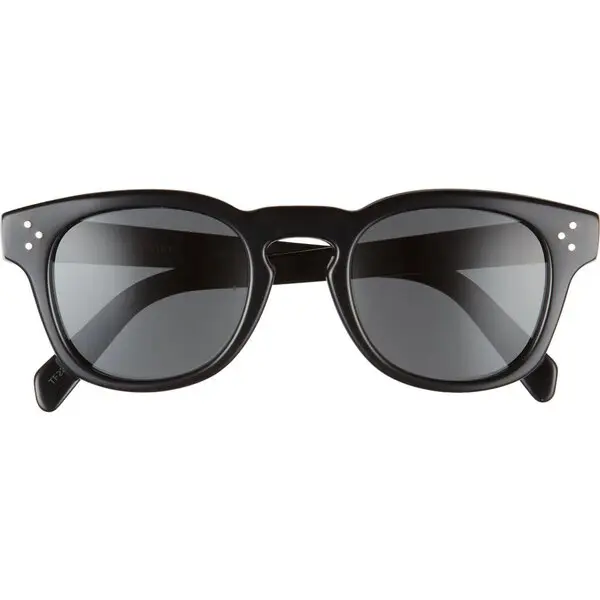 Celine Bold 3 Dots 49mm Square Sunglasses - Shiny Black/smoke