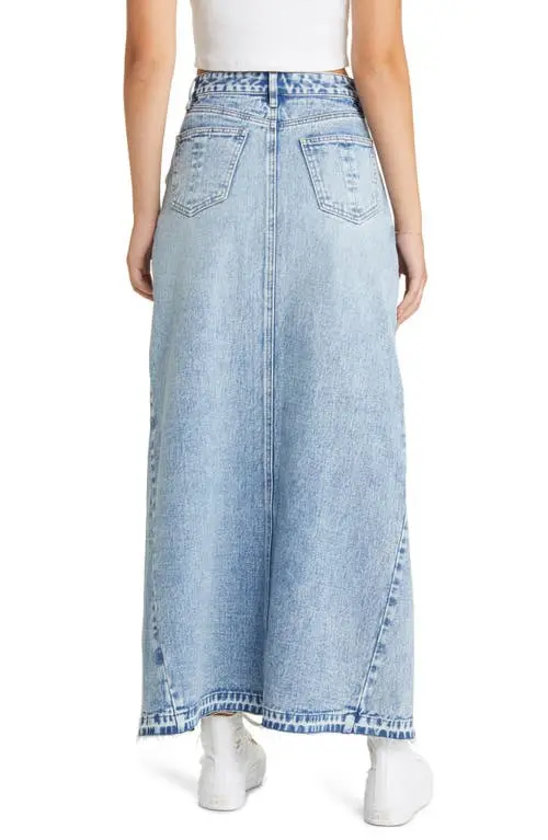 PROSPERITY DENIM Release Hem Denim Maxi Skirt