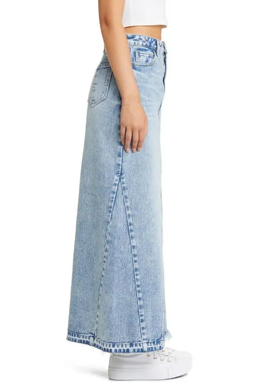 PROSPERITY DENIM Release Hem Denim Maxi Skirt