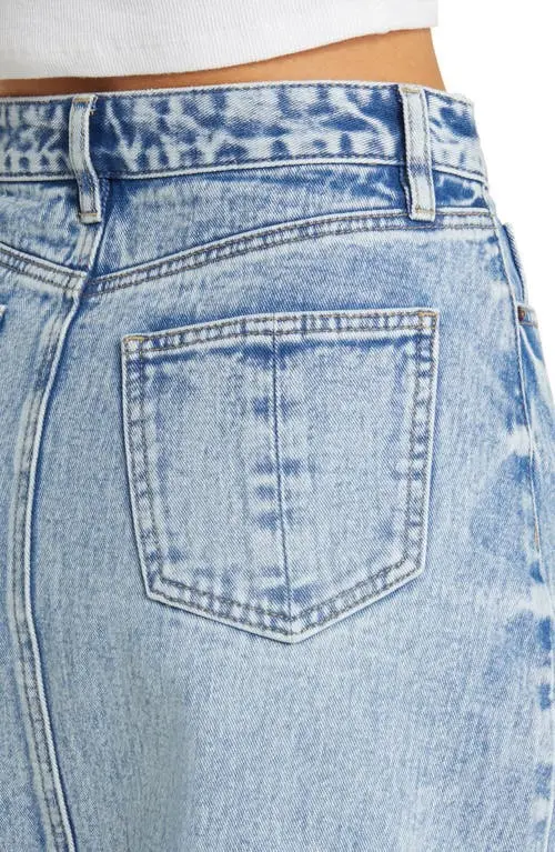 PROSPERITY DENIM Release Hem Denim Maxi Skirt