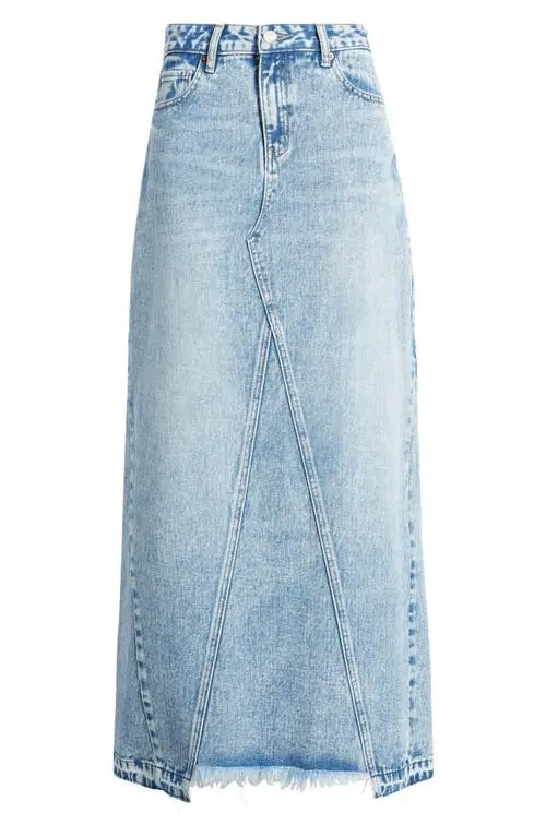 PROSPERITY DENIM Release Hem Denim Maxi Skirt