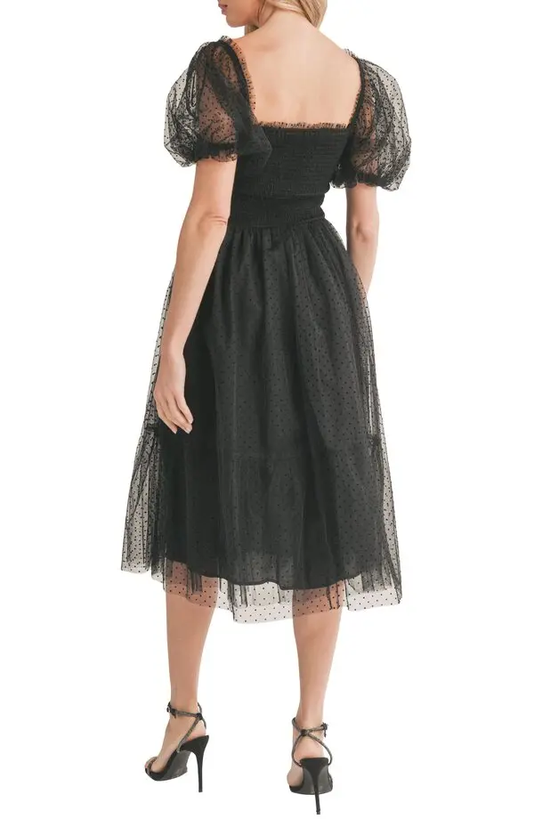 chinese dress ladies Black Floral Lace Midi Dress – self-portrait-US main image 1