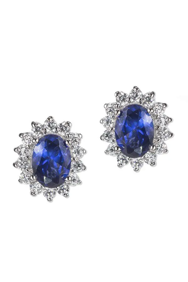KENNETH JAY LANE Sapphire & Cubic Zirconia Earrings - Blue