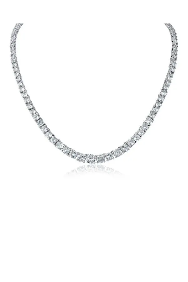 KENNETH JAY LANE Cubic Zirconia Tennis Necklace - Natural