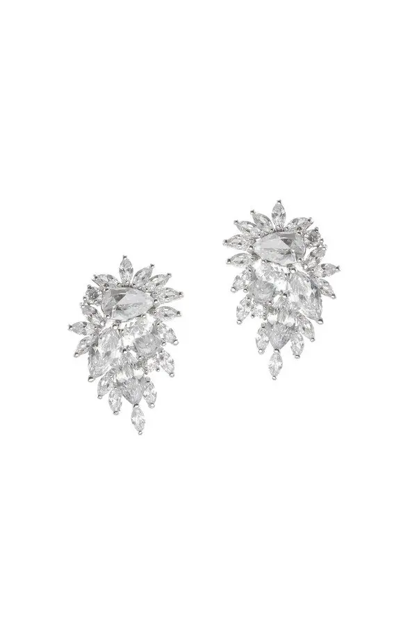 KENNETH JAY LANE Cubic Zirconia Cluster Earrings - Natural