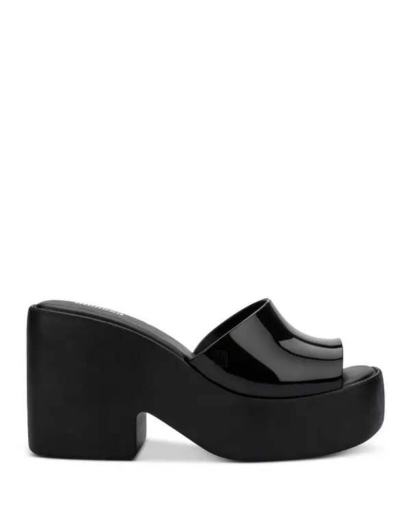Melissa Posh Ad Slip-on Platform High Heel Sandals - Black