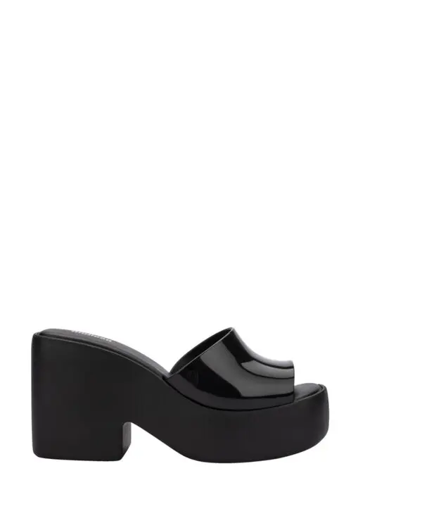 Melissa Posh Ad Slip-on Platform High Heel Sandals - Black