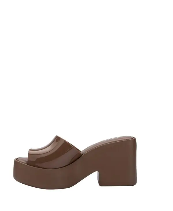 Melissa Posh Ad Slip-on Platform High Heel Sandals - Brown