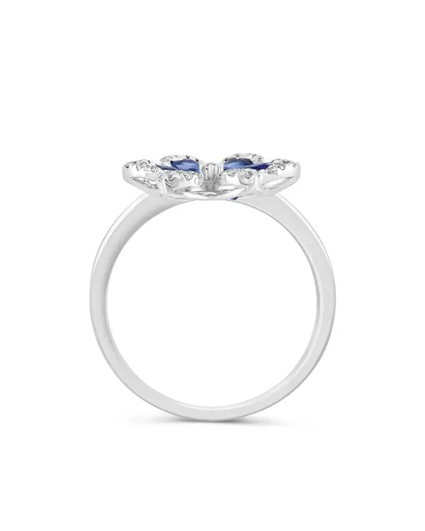 Bloomingdale'S Sapphire & Diamond Flower Ring