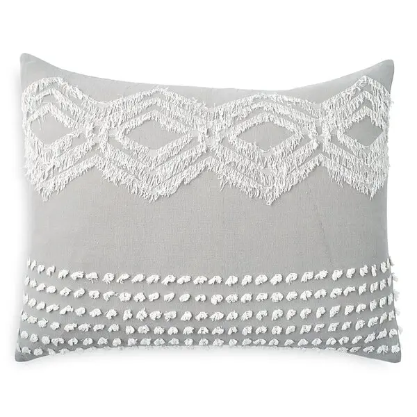 PERI HOME Cut Geo Standard Sham - Gray