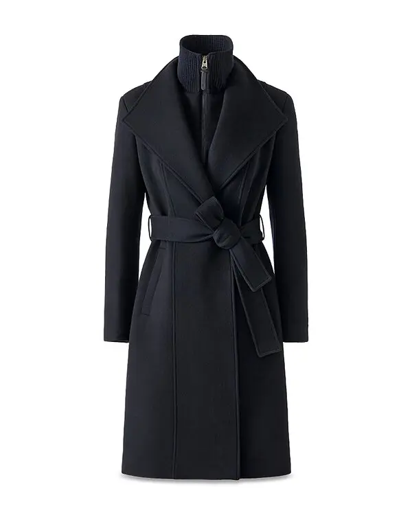 Mackage Norita Belted Wool Coat - Navy