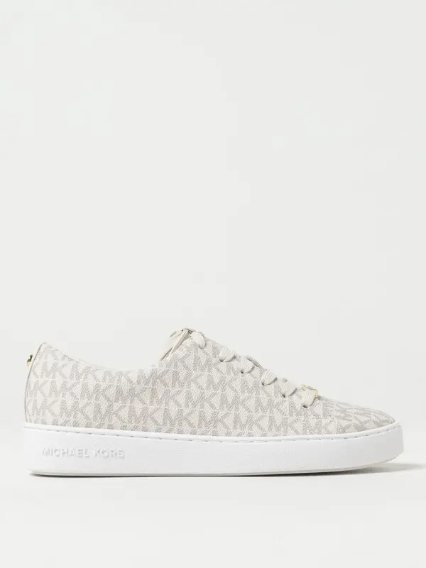 Michael Kors Michael Keaton Sneakers In Coated Cotton With All-over Mk Monogram
