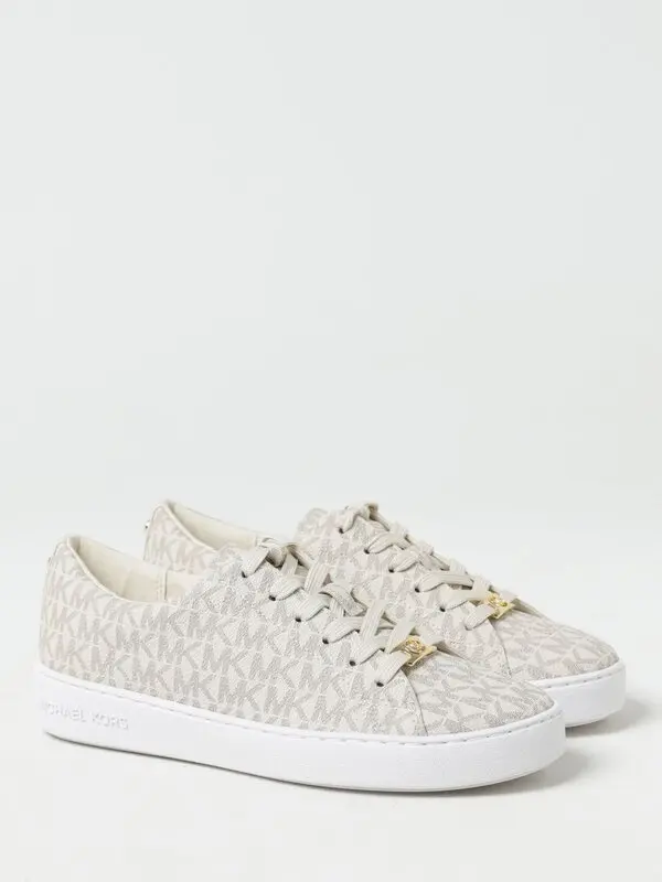 Michael Kors Michael Keaton Sneakers In Coated Cotton With All-over Mk Monogram