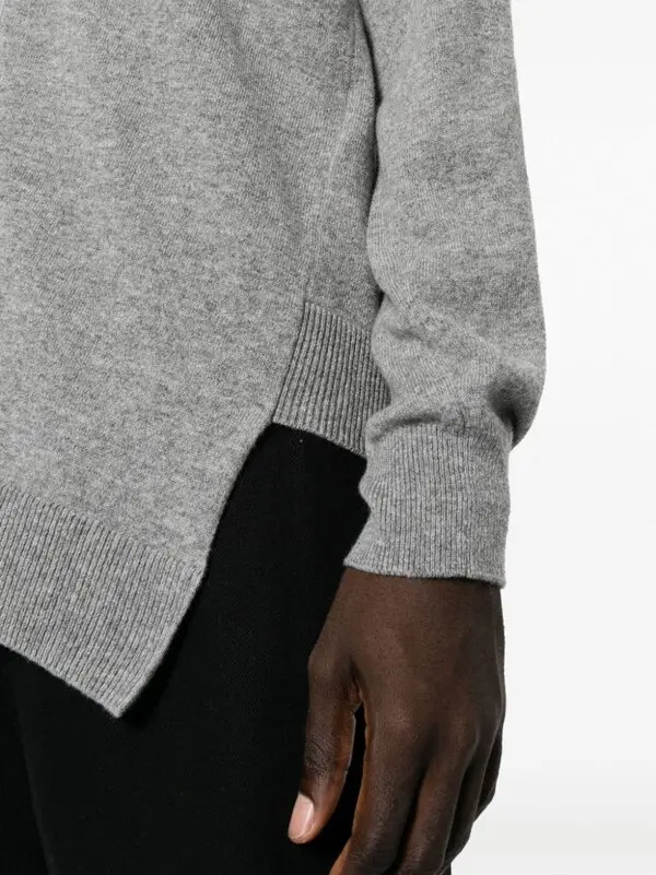 Comme Des Garçons X Lacoste Asymmetric Wool Cardigan - Grey