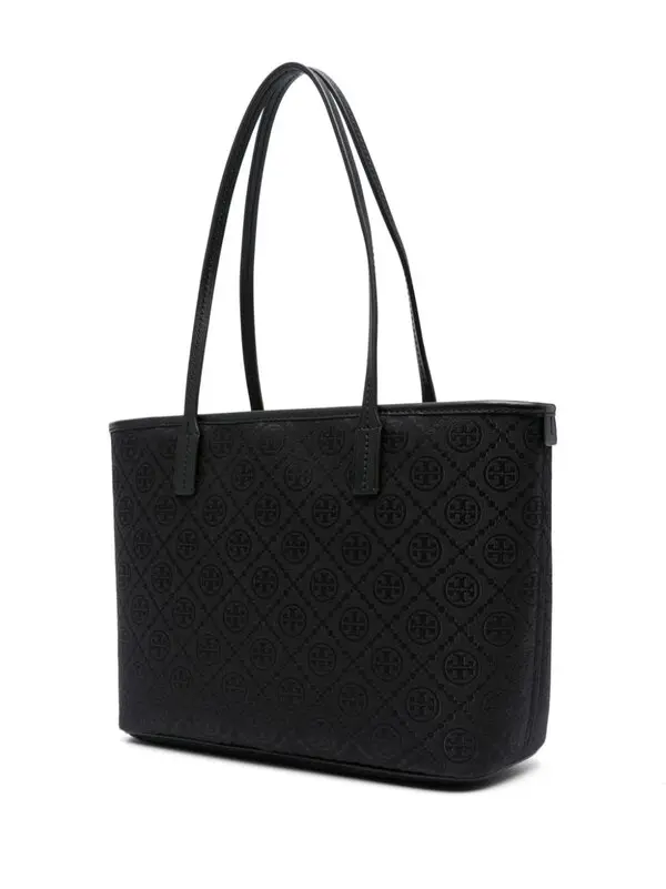 Tory Burch T Monogram Zip Tote - Black