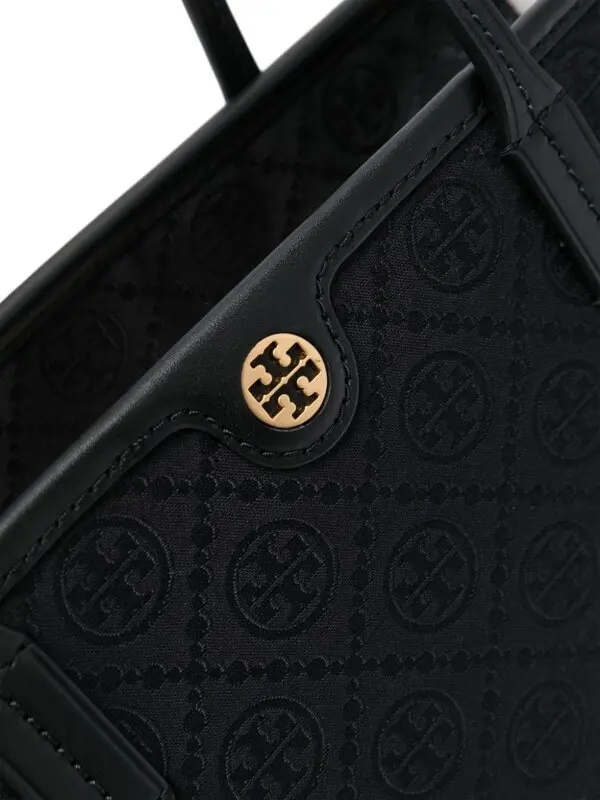 Tory Burch T Monogram Zip Tote - Black