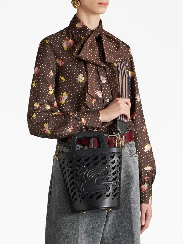 Etro Coffa Leather Bucket Bag - Black