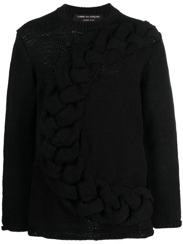 Comme Des Garçons Crew-neck Chunky Cable-knit Jumper