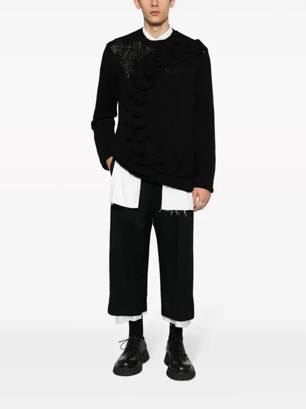 Comme Des Garçons Crew-neck Chunky Cable-knit Jumper