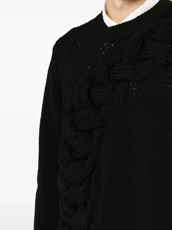 Comme Des Garçons Crew-neck Chunky Cable-knit Jumper