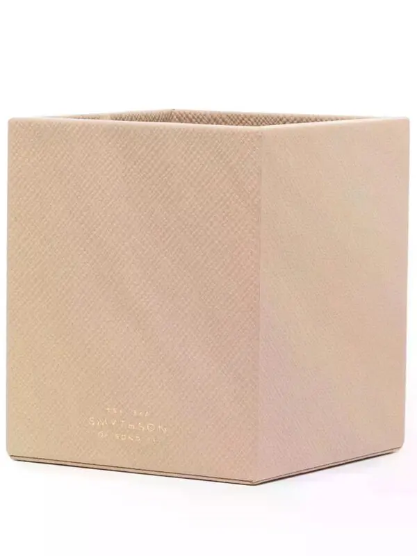 Smythson Logo-print Leather Pencil Holder - Brown