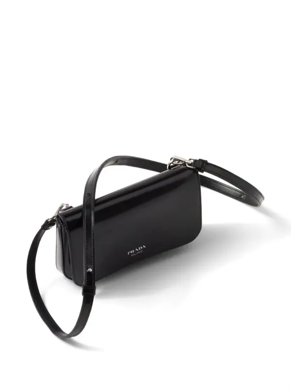 Prada Logo-stamp Brushed Leather Bag