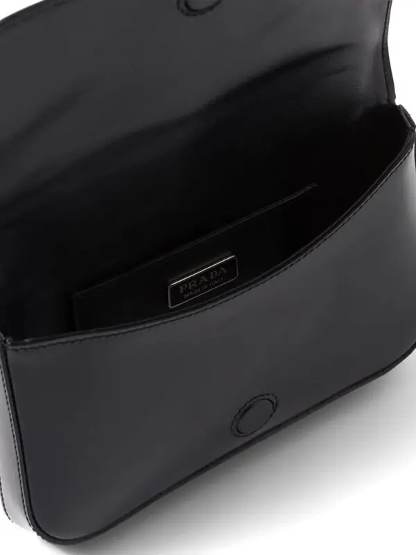 Prada Logo-stamp Brushed Leather Bag