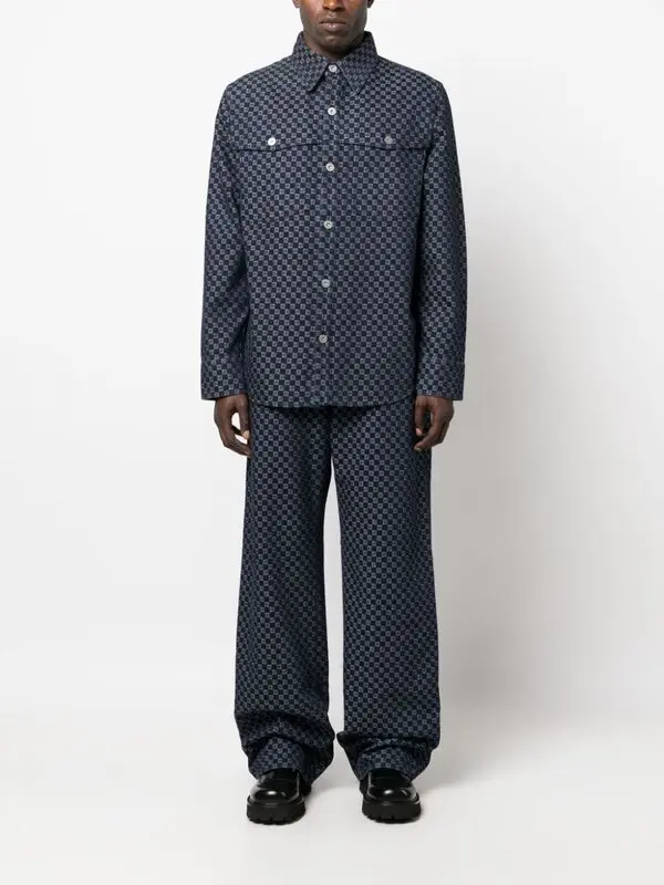Balmain Monogram-jacquard Denim Shirt
