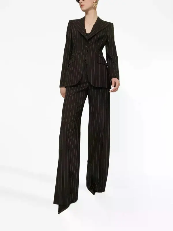 Dolce & Gabbana Single-breasted Striped Blazer - Brown