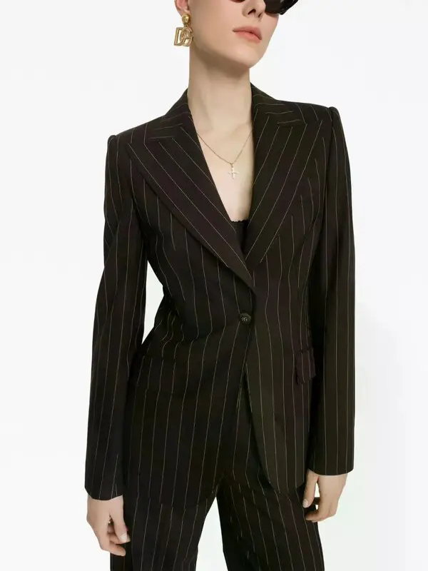 Dolce & Gabbana Single-breasted Striped Blazer - Brown