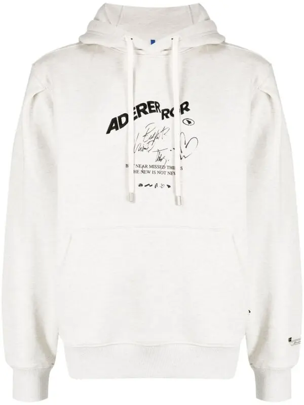 ADER ERROR Logo-print Hoodie - Grey