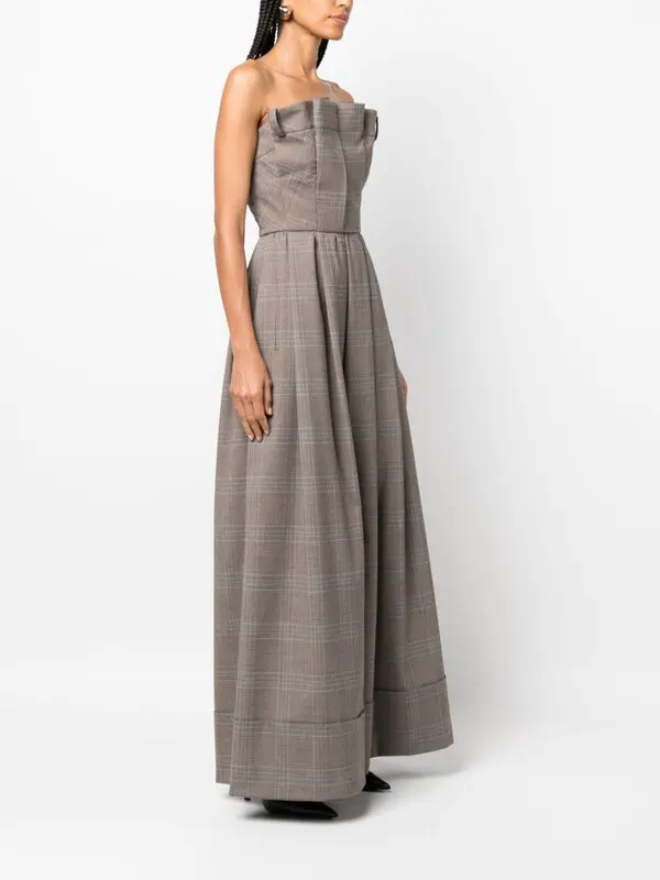 Moschino Prince Of Wales Check Strapless Jumpsuit