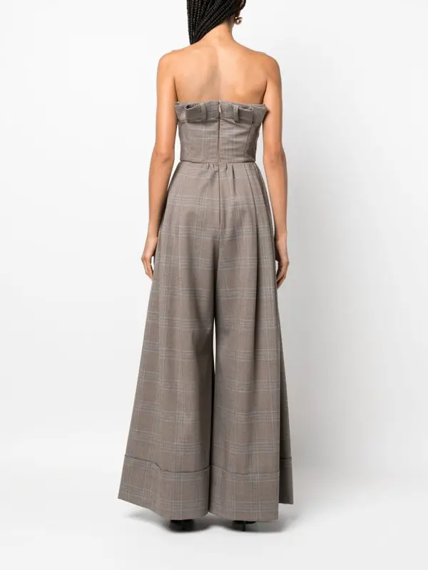 Moschino Prince Of Wales Check Strapless Jumpsuit