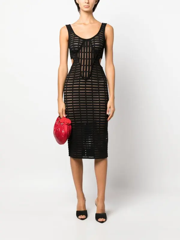 GENNY Cut-out Midi Dress - Black