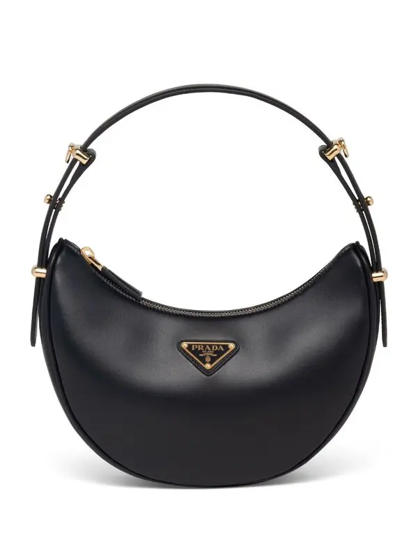 Prada Arqué Leather Shoulder Bag - Black