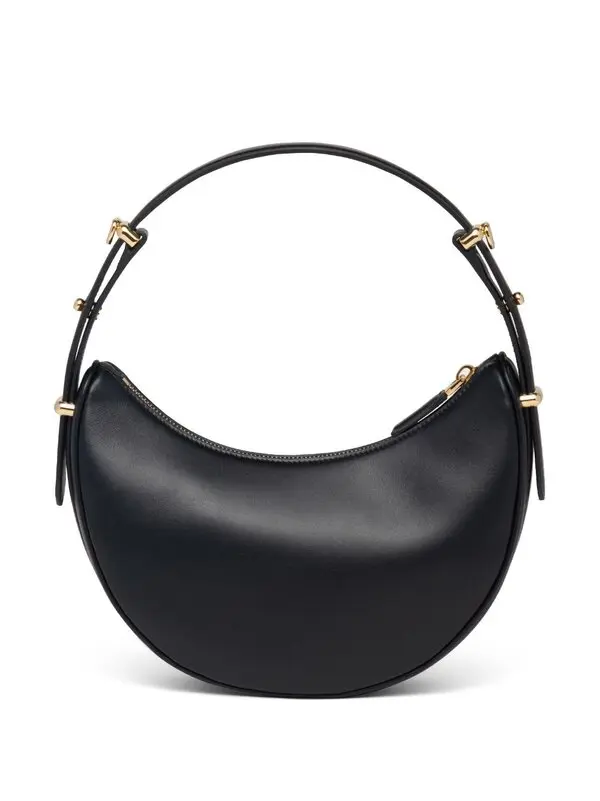 Prada Arqué Leather Shoulder Bag - Black