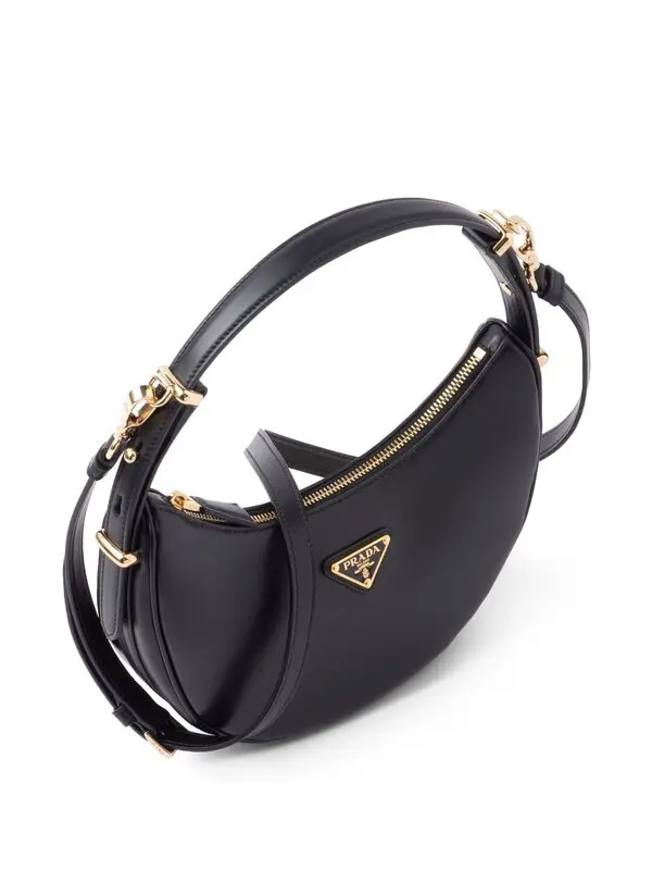Prada Arqué Leather Shoulder Bag - Black