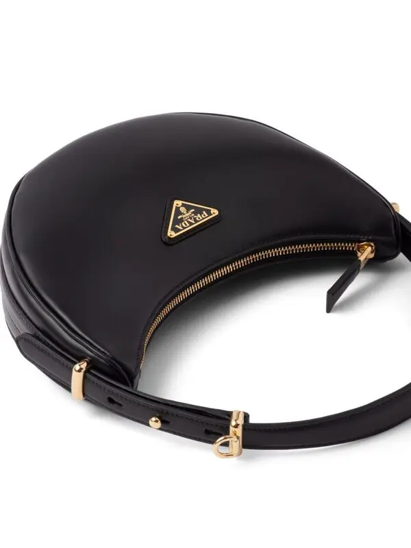 Prada Arqué Leather Shoulder Bag - Black